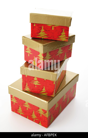 Red cardboard gift box with lid isolated on white background Stock ...