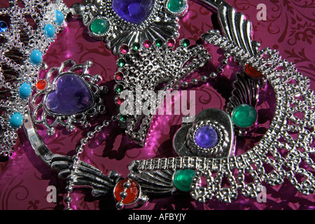 Colourful rhinestone jewelry, close-up Stock Photo - Alamy
