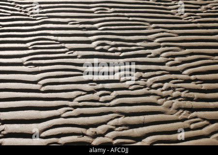 structures in wet sand during low tide Stock Photo - Alamy