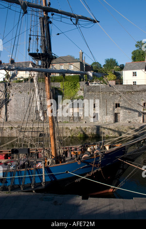 Traditional Sailing vessels in Charlestown Harbour Cornwall Stock Photo ...