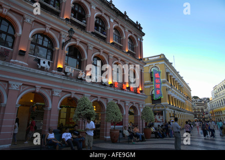 Largo do Senado main square in Macau China Stock Photo - Alamy