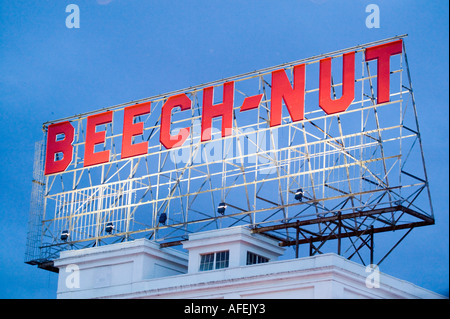Giant sign at original Beech-Nut factory, Canajoharie, New York, USA ...