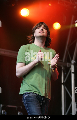 The rock band Embrace perform. Pictured: lead singer Danny Mcnamara ...