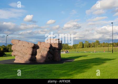 Artificial boulder for climbing in Phoenix Park in Runcorn Cheshire UK ...