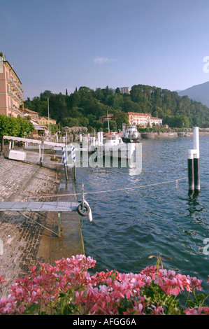 Bellagio Italy lakefront docks on Lake Como Stock Photo - Alamy