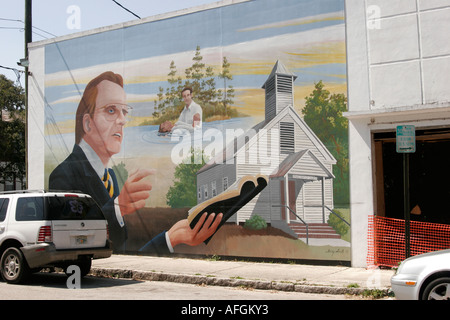 Florida,Putnam County,Palatka,small town,Billy Graham wall mural,born ...