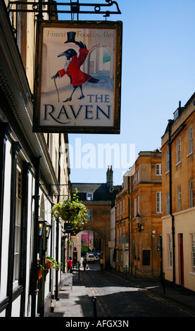 The Raven Pub Sign, Bath, England, UK Stock Photo - Alamy