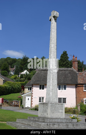 East Knoyle Wiltshire war memorial in the centre of the small rural ...