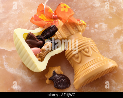 French chocolate easter bells Stock Photo - Alamy