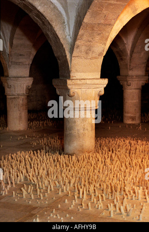 ART INSTALLATION IN THE CRYPT OF GLOUCESTER CATHEDRAL TITLED THE WORDS ...