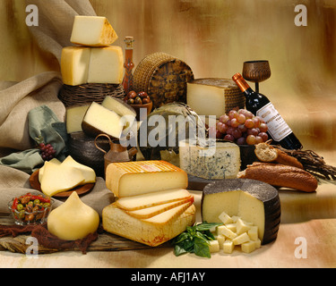 Spanish hard manchego, cow, sheep and goat cheese served outdoor in ...