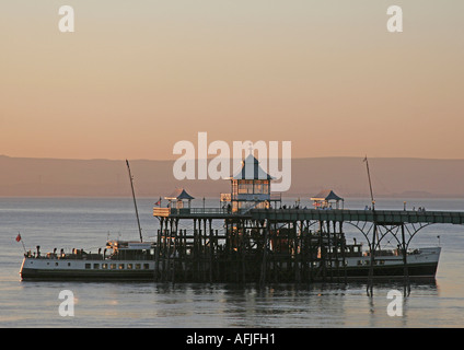 Paddle steamer Waverley at Clevedon pier, Somerset, England, UK Stock ...