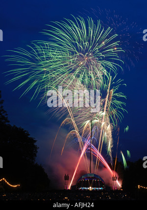 Firework display at the summer concert at Warwick Castle Stock Photo ...