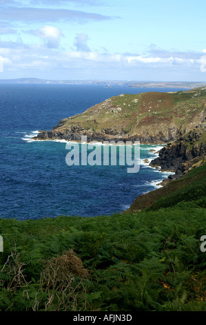 Coastline between Carn Naun and Clodgy points Penwith Cornwall Stock ...