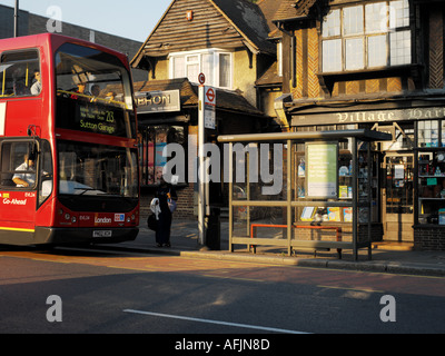 Bus Stop Bus Shelter in Cheam Surrey England Stock Photo - Alamy