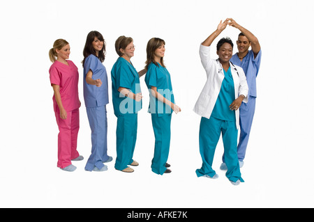 Group portrait of doctors and nurses dancing Stock Photo - Alamy