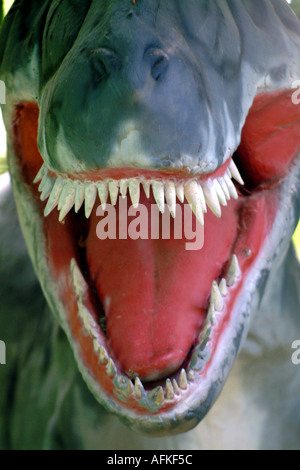 dinosaur head, plastic, model, kitsch, funny, fun, display Stock Photo ...