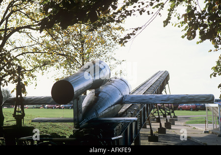 V-1 Flying Bomb with launch ramp, Duxford IWM, UK. The Fieseler Fi ...