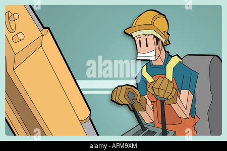 color image cartoon construction crane truck Stock Vector Art ...