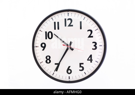 Office wall clock. Black and white clock - time to work concept Stock ...