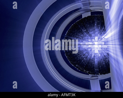Close up of a sphere with rings around it Stock Photo - Alamy