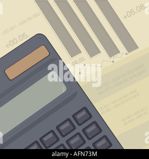 The keypad of a calculator with bar graph Stock Photo - Alamy