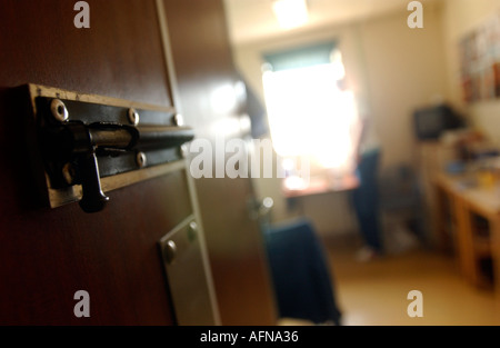 Inside a prisoners cell at HMP Weare the Prison Ship at Portland Port ...