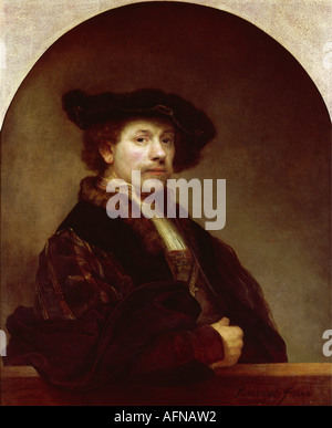 Rembrandt van Rijn - Self portrait with his wife Saskia. Dutch baroque ...