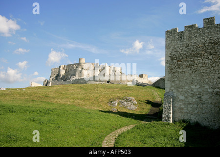 The hilltop Spissky Hrad castle in evening light during Autumn Stock ...