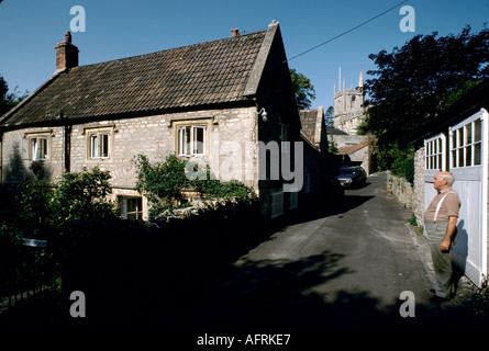 UK, England, Somerset, Pilton village. 12th century Tithe Barn was ...