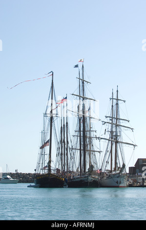 Tall Ships Exy Johnson and Irving Johnson motoring to Dana Point Harbor ...