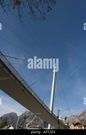Suspension bridge in Bormio, Italy Stock Photo - Alamy