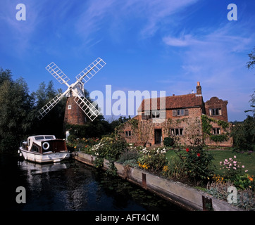 Hunsett Mill on the River Ant, The Broads National Park, Stalham ...