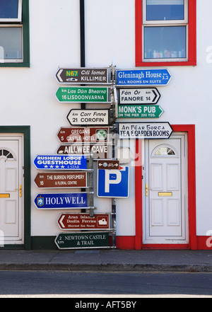 Ballyvaughan Ireland Eire road signs and Fiddlers traditional music ...