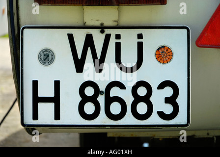 Germany Deutschland car license plate and key on german flag close up ...