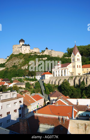 View of Trencin Castle and Old Town, Trencin, Trencin Region, Slovakia ...