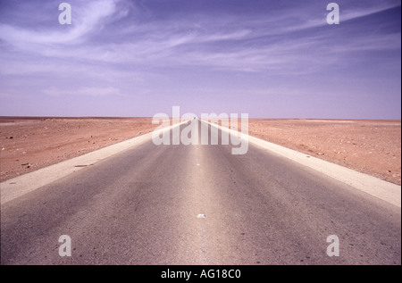 Libya street in the desert highway Stock Photo - Alamy
