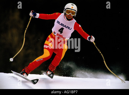 Walliser, Maria, * 27.5.1963, Swiss athlete, Alpine Skiing, half length ...