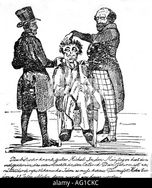 Deutscher Michel, personification of the German nation, caricature ...