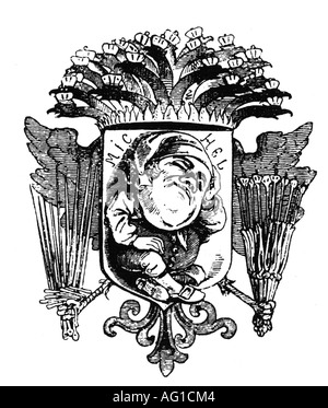 Deutscher Michel, personification of the German nation, caricature ...