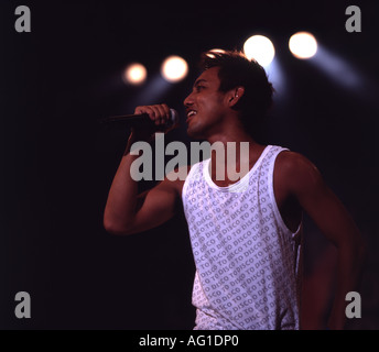 Singer from Okinawan Pop group Orange Range performing at Peaceful Love ...