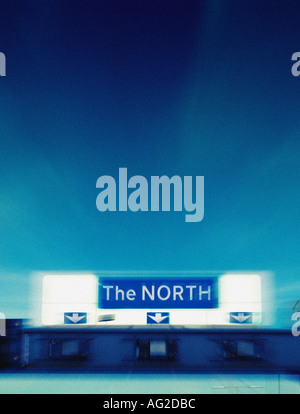 UK Motorway sign M1 Up North Stock Photo - Alamy