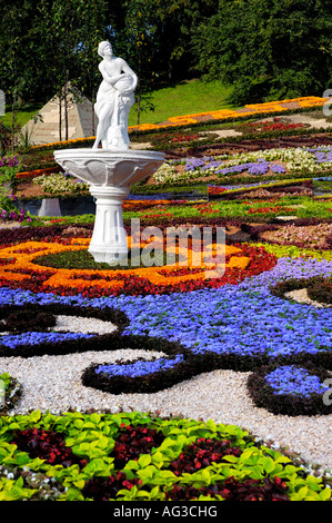 Artistic landscape gardening Colorful pattern made from flowers Stock ...