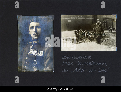 Immelmann, Max, 21.9.1890 - 18.6.1916, German aviator, half length ...