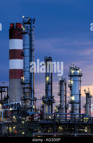 Oil refinery Schwechat in Austria at night Stock Photo - Alamy