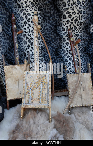 A Bedouin traditional one-string fiddle, Rababah in a nomad tent at the ...