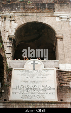 Rome, Italy Colosseum and plaque of Pope Benedict, Rome, 20/03/1921 ...