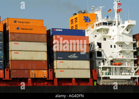 Hapag lloyd container ship logo livery graphic Stock Photo - Alamy