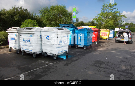 Recycling bins at a Tesco Supermarket Stock Photo: 24090593 - Alamy