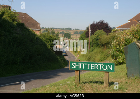 The Sign of Shitterton Village near Bere Regis Dorset England UK with ...
